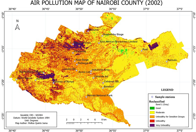 Mapping Air Quality Using Remote Sensing Technology: A Case Study of Nairobi County