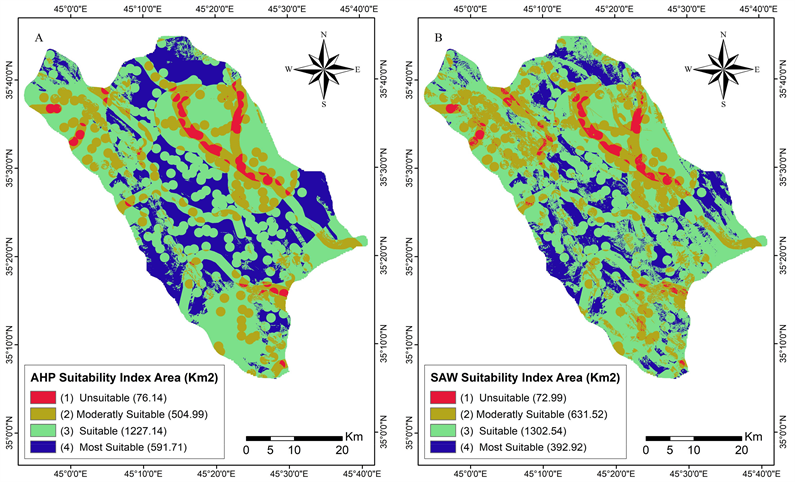 Landfill Site Selection Using GIS and Multi-Criteria Decision-Making AHP and SAW Methods: A Case ...